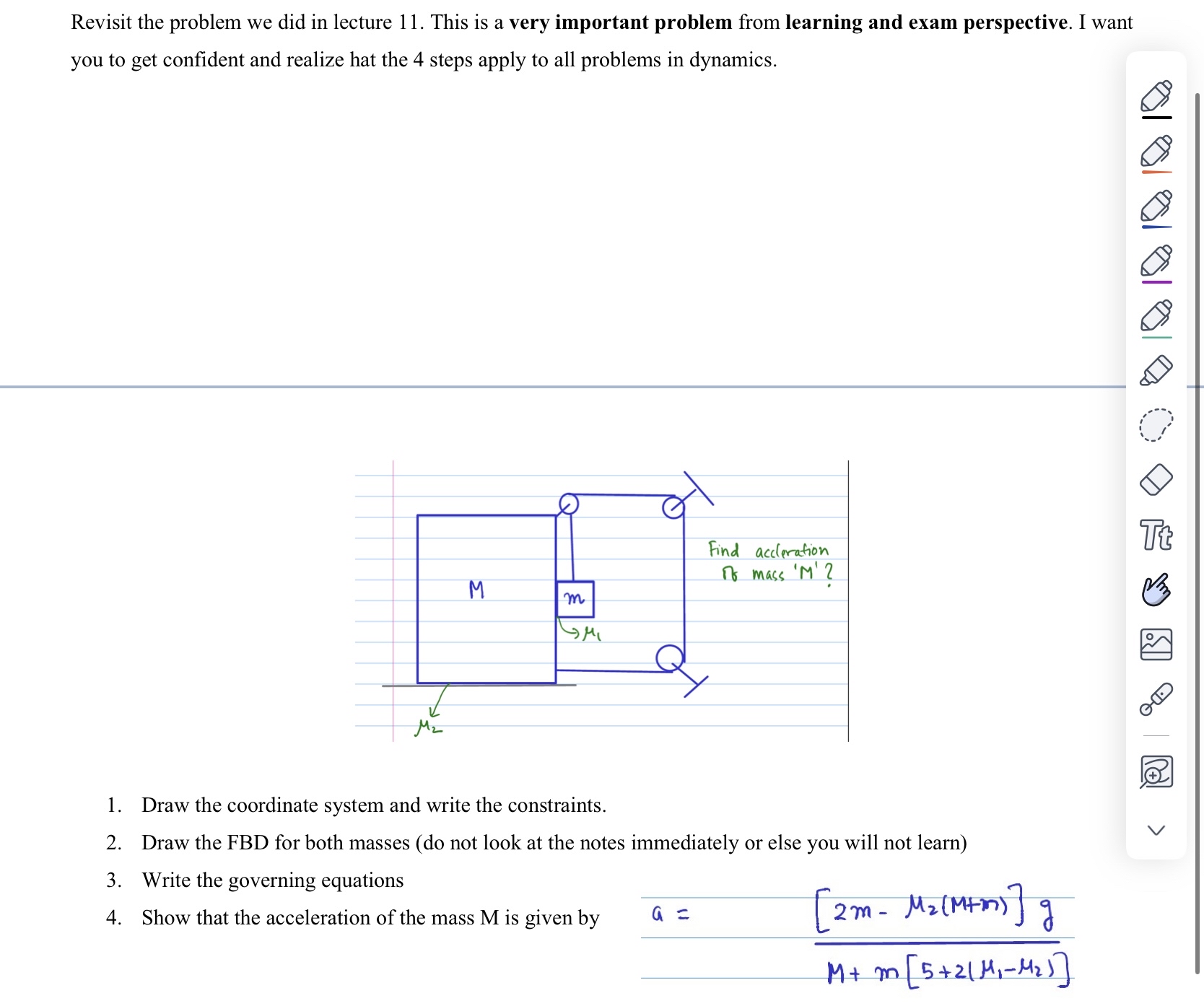 Solved Revisit the problem we did in lecture 11 . ﻿This is a | Chegg.com