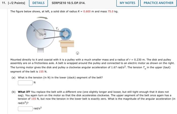 [Solved]: The figure below shows, at left, a solid disk of