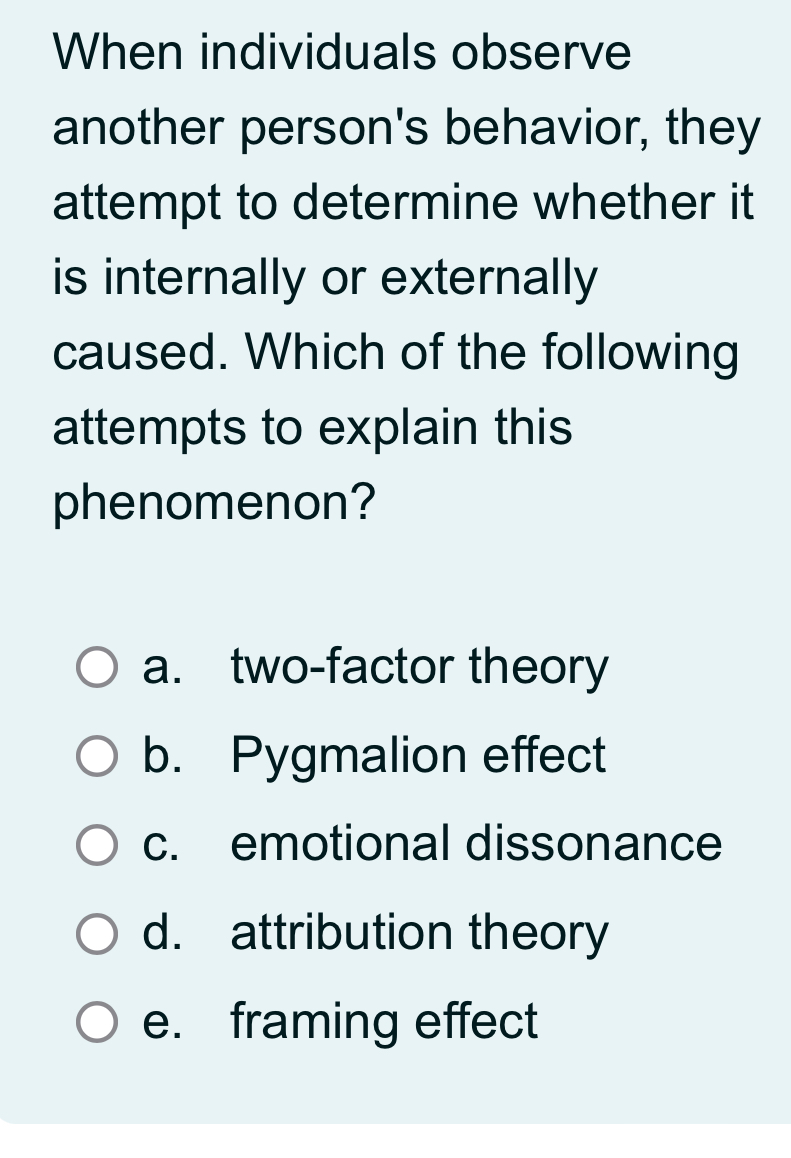 Solved When individuals observe another person's behavior, | Chegg.com