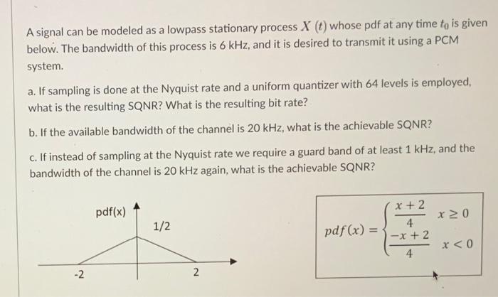 Solved A signal can be modeled as a lowpass stationary | Chegg.com