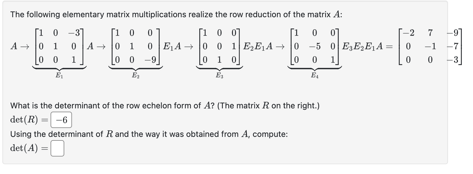 Solved The Following Elementary Matrix Multiplications