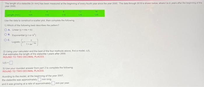 Solved year 2000 . Use the data to construct a scatter plot | Chegg.com