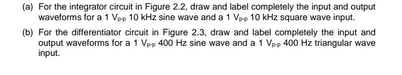 Figure 2 2 A Basic Differentiator Circuit A For The