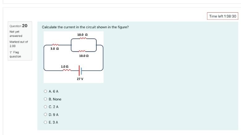 Solved Time left 1:38:30 Question 20 Not yet answered Marked | Chegg.com