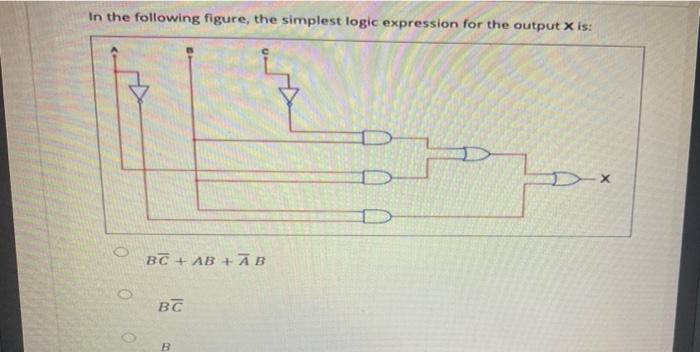 Solved In the following figure, the simplest logic | Chegg.com