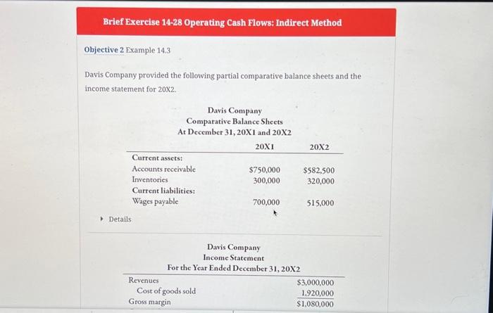 Solved Objective 2 Example 14.3 Davis Company provided the | Chegg.com