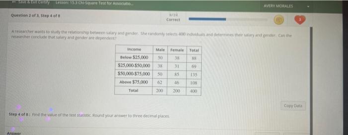 Solved SVE Uly on 1.3 quare Test for AVERY MORALES Question | Chegg.com