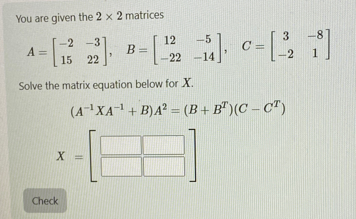 Solved You are given the 2×2 | Chegg.com