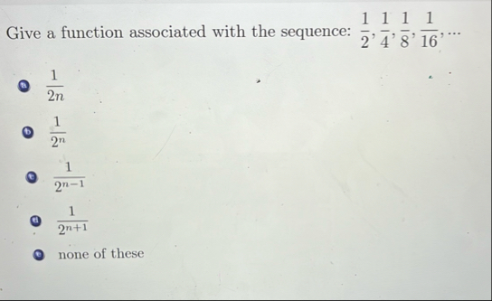Solved Give a function associated with the sequence: | Chegg.com