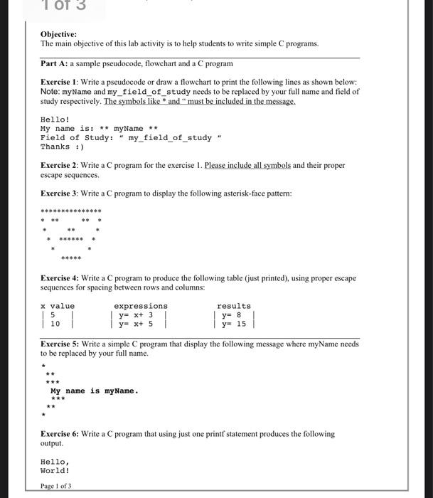 Solved Objective: The main objective of this lab activity is | Chegg.com