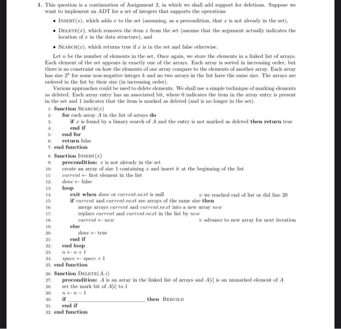 1. This question is a continuation of Assignment 2 , | Chegg.com