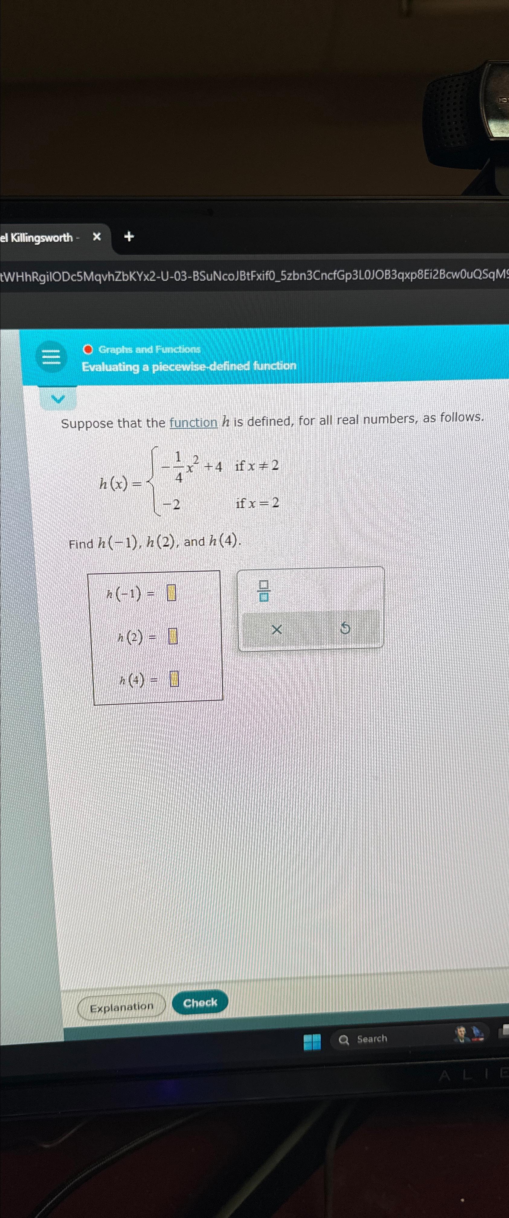 Solved O Eraphs and FuncionsEvaluating a piecewise-defined | Chegg.com