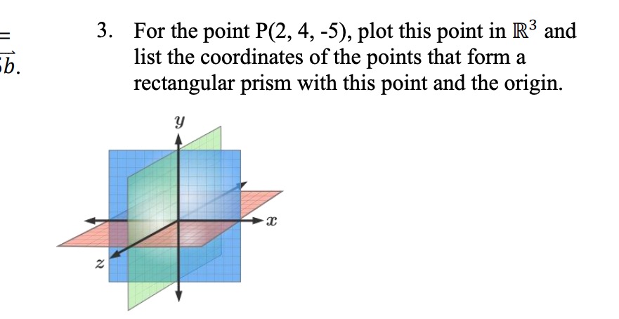Solved For the point P(2,4,-5), ﻿plot this point in R3 ﻿and | Chegg.com
