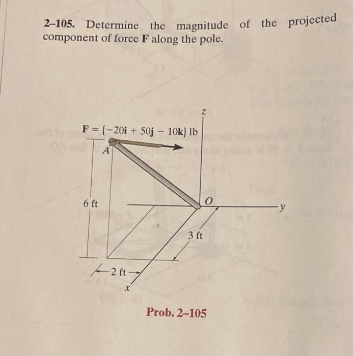 Solved 2 105 Determine The Magnitude Of The Projected