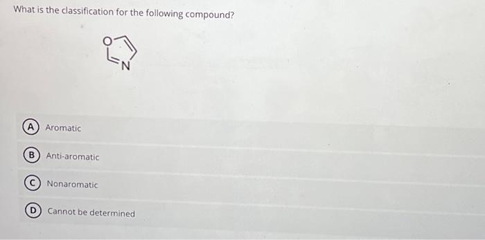 Solved What is the classification for the following | Chegg.com