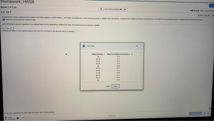 Solved Homework: HW08 Scores of pts 4.2.19-T HW Score 1.18 | Chegg.com