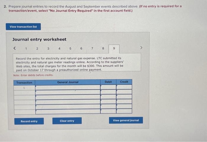 Solved 2. Prepare journal entries to record the August and | Chegg.com