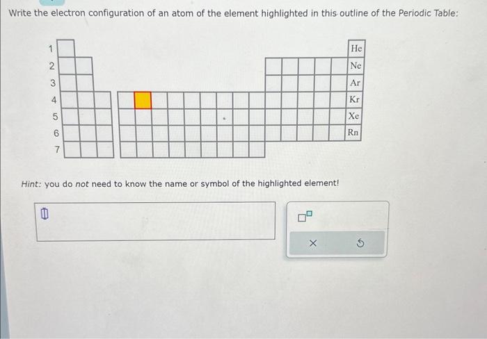 Solved Write the electron configuration of an atom of the | Chegg.com