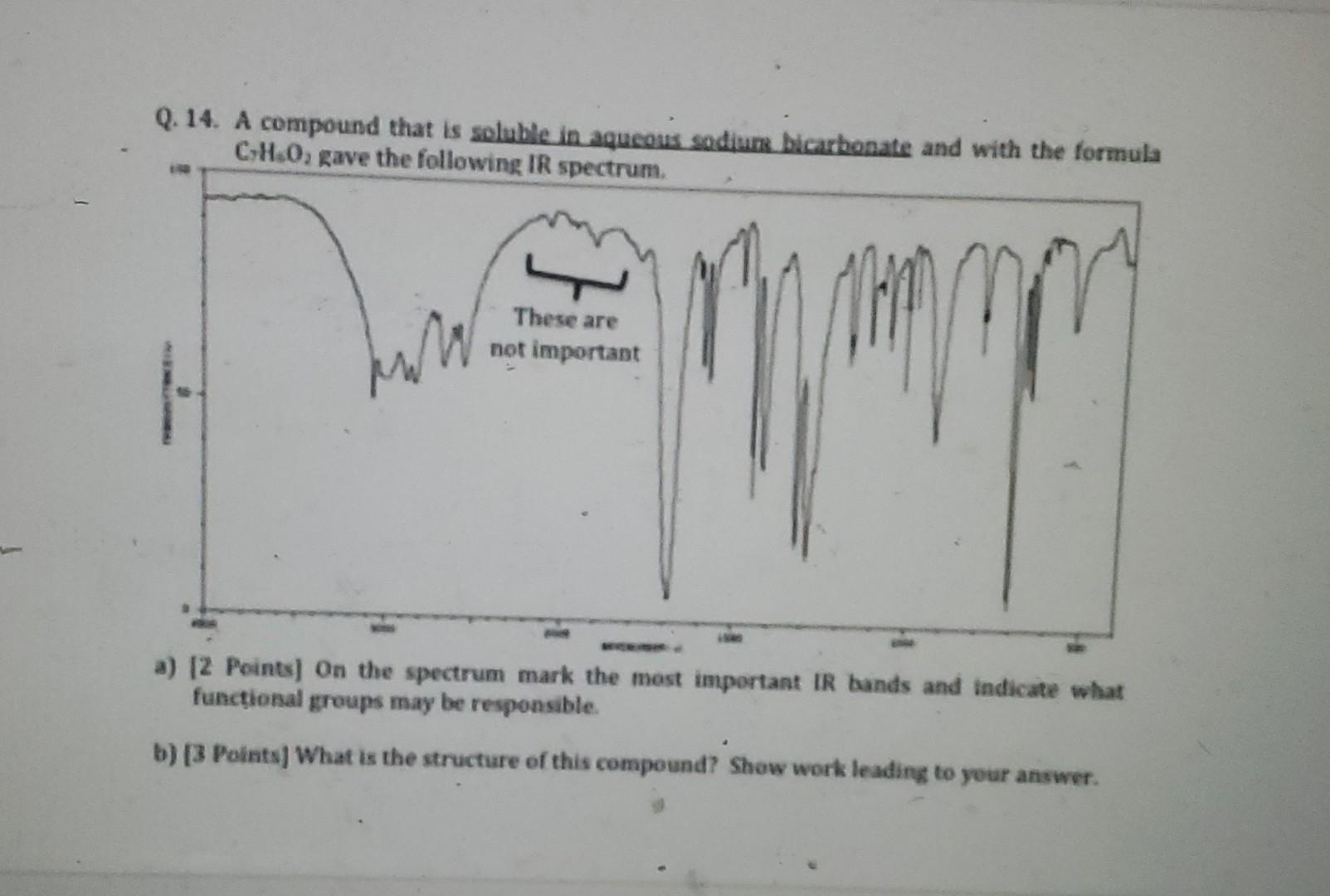 Solved Q. 14. A compound that is soluble in aqueous sodiun | Chegg.com