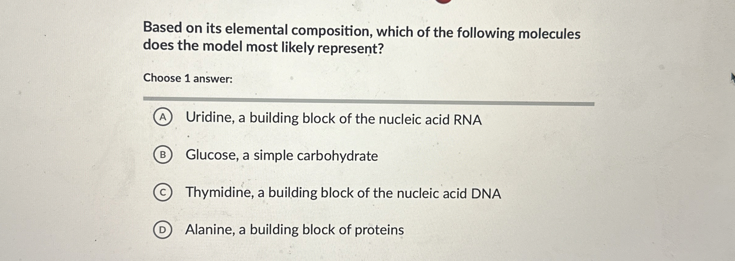 Solved Based on its elemental composition, which of the | Chegg.com