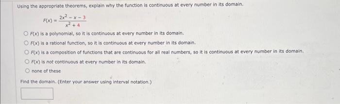 Solved Using the appropriate theorems, explain why the | Chegg.com