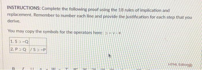 Solved INSTRUCTIONS: Complete the following proof using the | Chegg.com