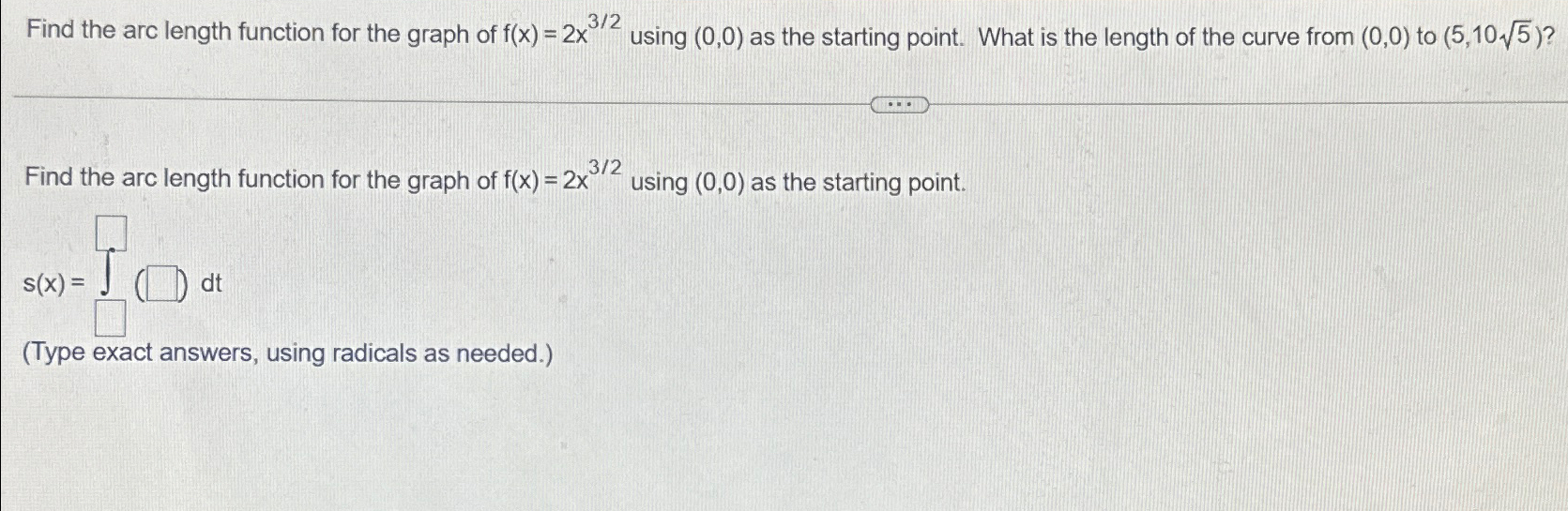 Solved Find the arc length function for the graph of | Chegg.com