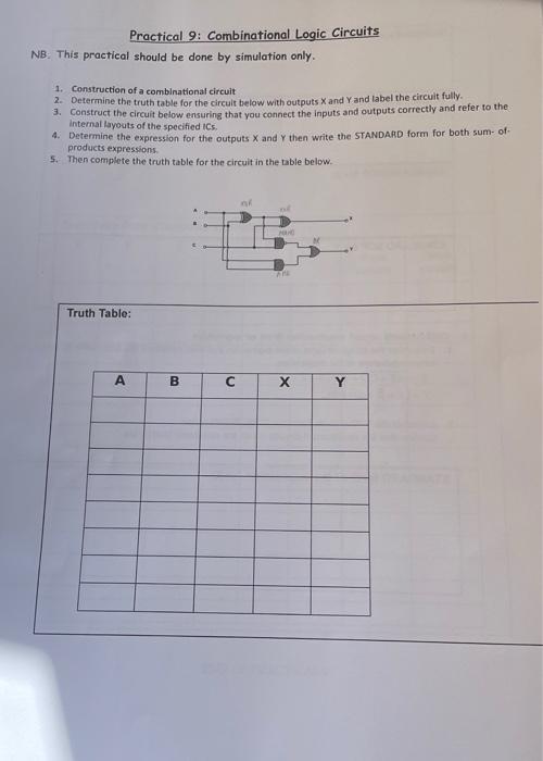 Solved Practical 9: Combinational Logic Circuits 1. | Chegg.com