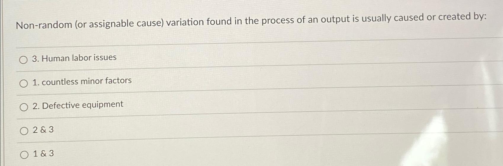 Solved Non-random (or assignable cause) ﻿variation found in | Chegg.com