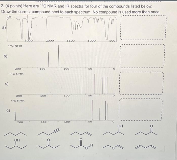 Solved 2. (4 points) Here are 13C NMR and IR spectra for | Chegg.com