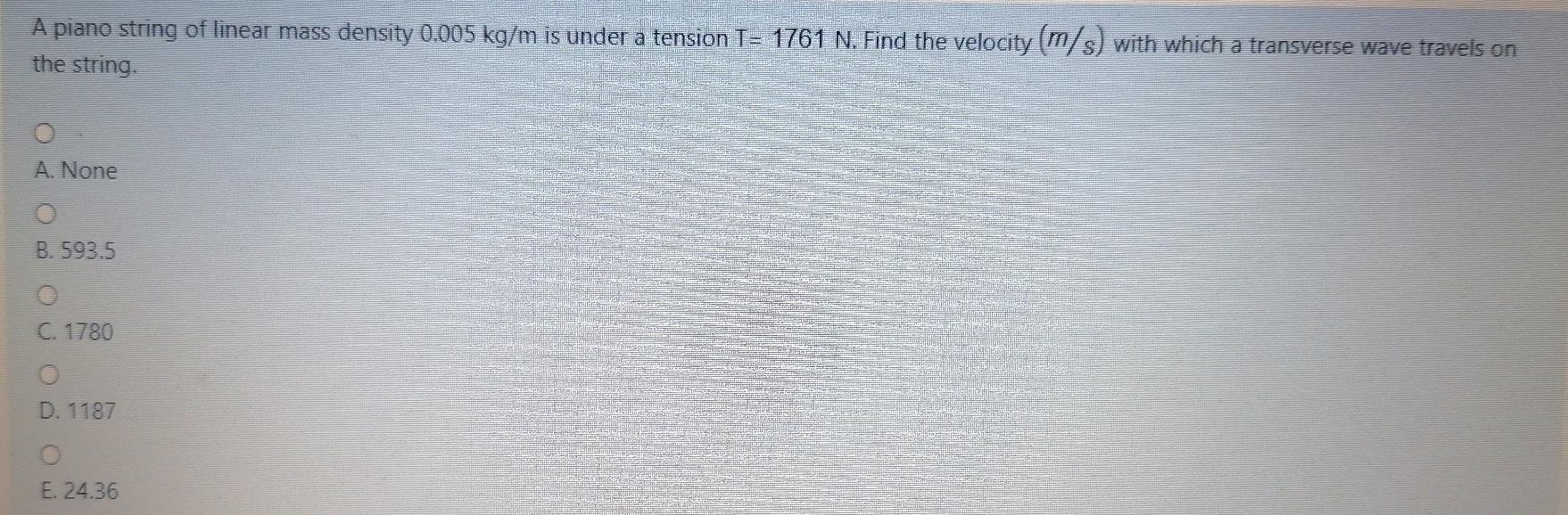 Solved A piano string of linear mass density 0.005 kg/m is | Chegg.com