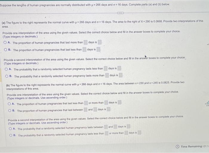 Solved Suppose the lengths of human pregnancies are normally | Chegg.com