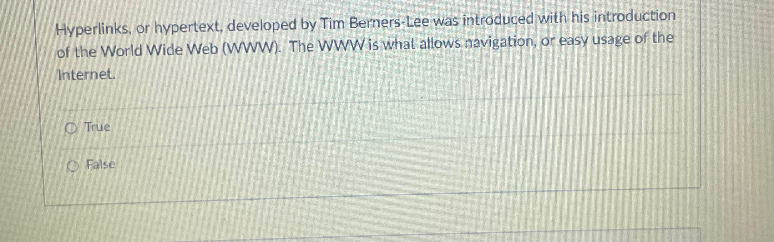 Solved Hyperlinks, or hypertext, developed by Tim | Chegg.com