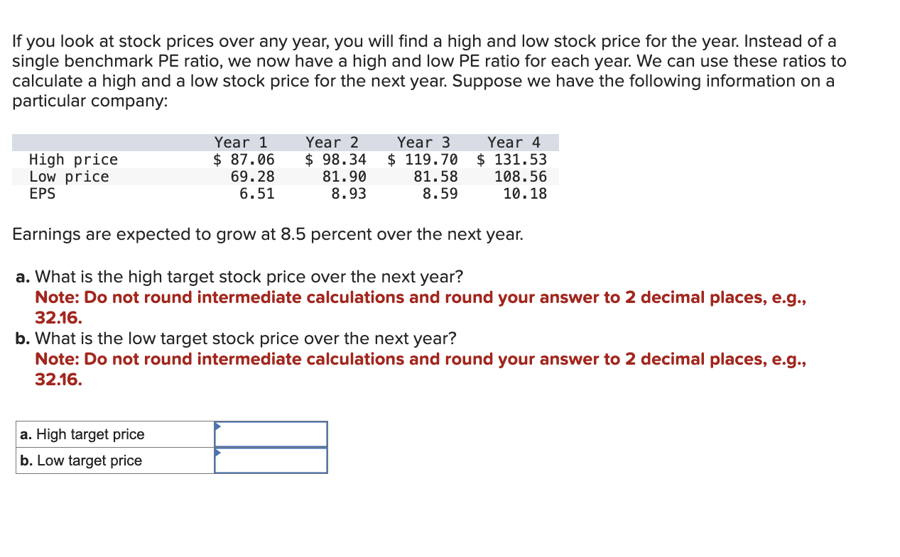 Solved If you look at stock prices over any year, you will | Chegg.com