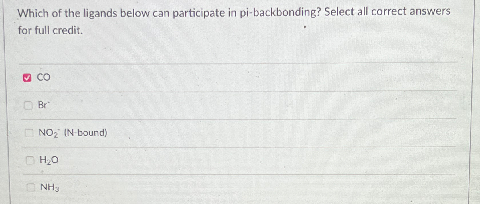 Solved Which of the ligands below can participate in | Chegg.com