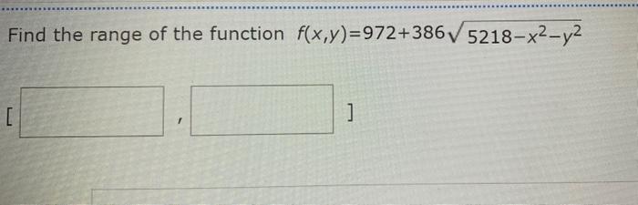 Solved Find the range of the function | Chegg.com