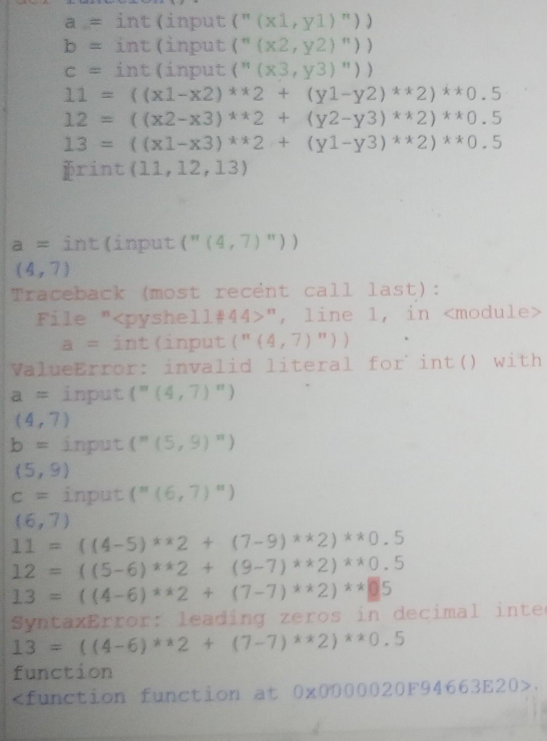 Solved a SyntaxError: invalid syntax #Python programme for | Chegg.com