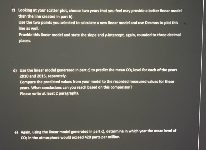 Solved create a desmos or an excel of the line model of b | Chegg.com