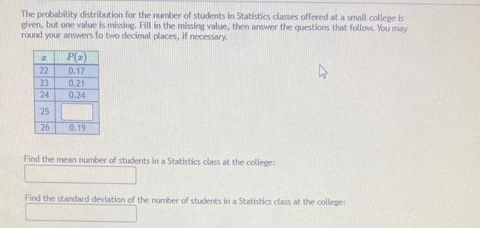 Solved The probability distribution for the number of | Chegg.com