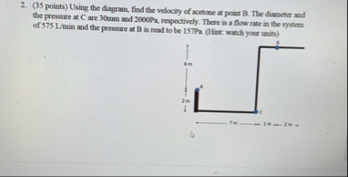Solved ( 35 ﻿points) ﻿Using the diagram, find the velocity | Chegg.com