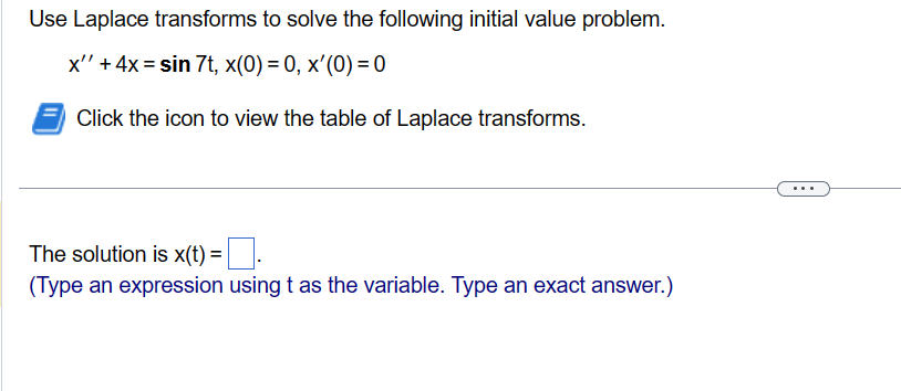 Solved Use Laplace transforms to solve the following initial | Chegg.com