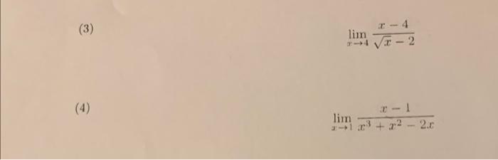 Solved Finite Limits For each of the following limits, use | Chegg.com