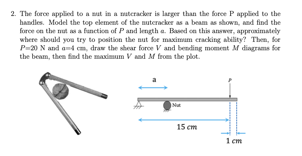 Solved The force applied to a nut in a nutcracker is larger | Chegg.com