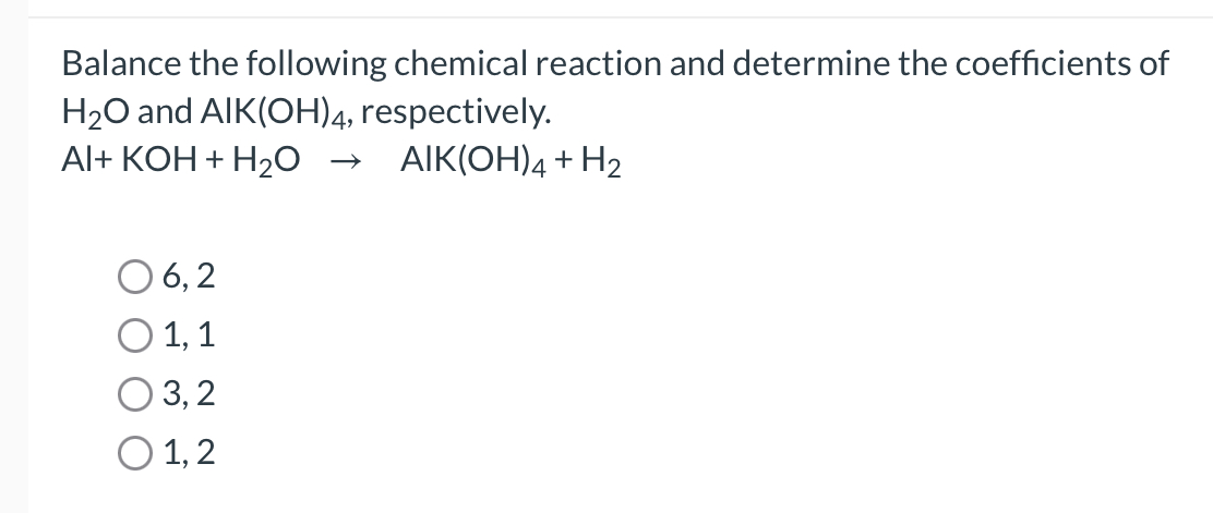 Solved Balance the following chemical reaction and determine | Chegg.com