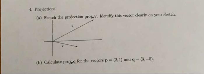 Solved 4. Projections (a) Sketch the projection projuv. | Chegg.com