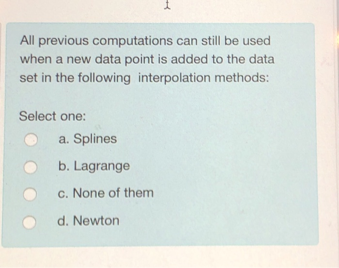 Solved All previous computations can still be used when a | Chegg.com