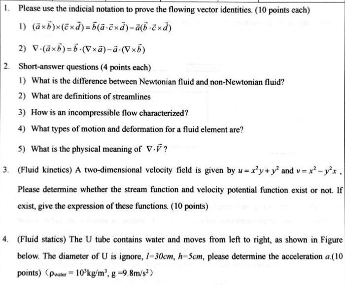 Solved 1. Please use the indicial notation to prove the | Chegg.com