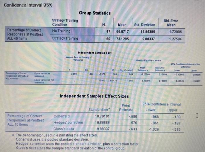 Solved Write the complete statistical statement for the | Chegg.com