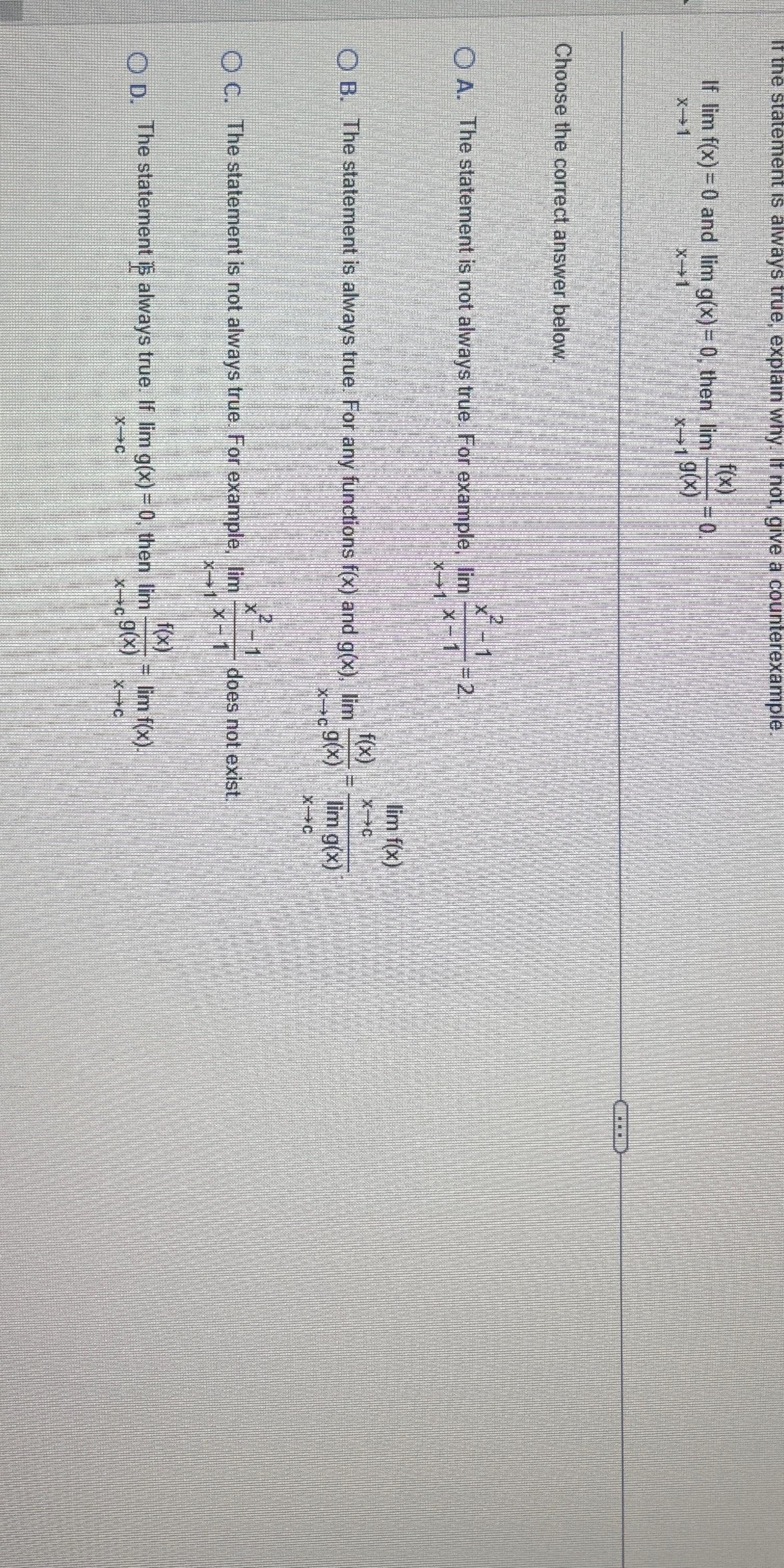 Solved If the statement is always true, explain why. If not, | Chegg.com