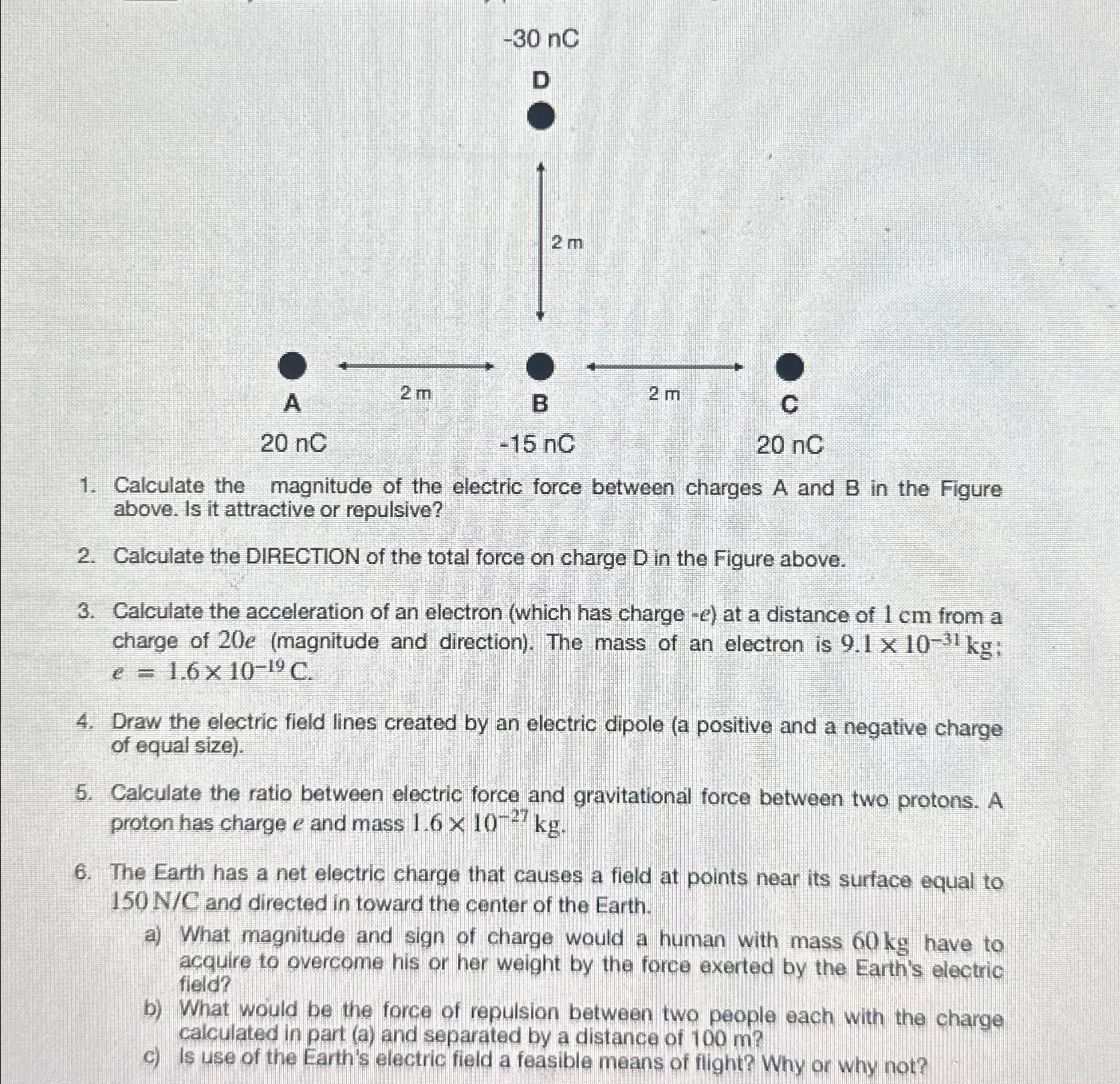 Solved Calculate the magnitude of the electric force between | Chegg.com